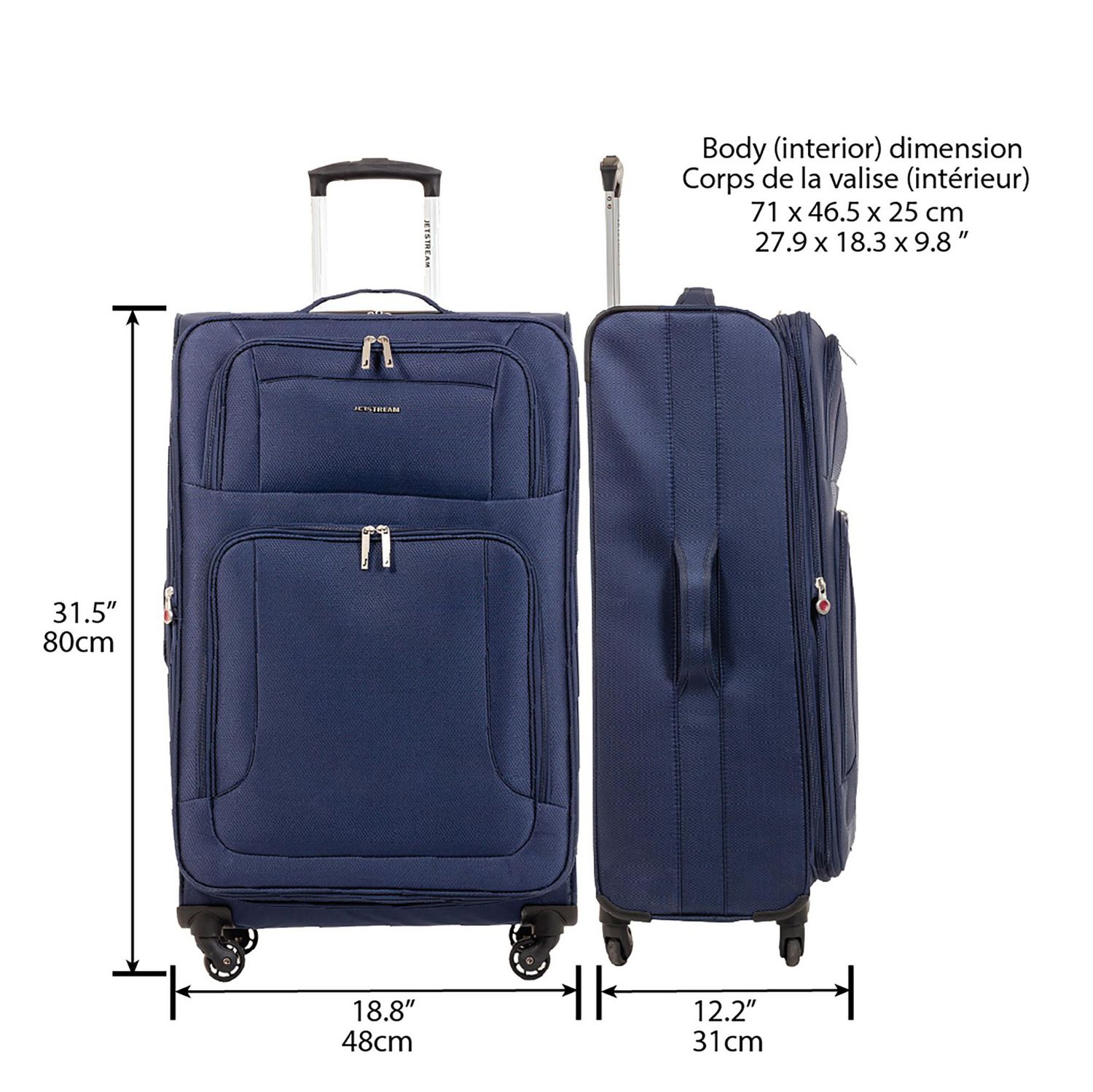 JetStream 28-Inch Softside Rolling Spinner Upright Checked Luggage ...